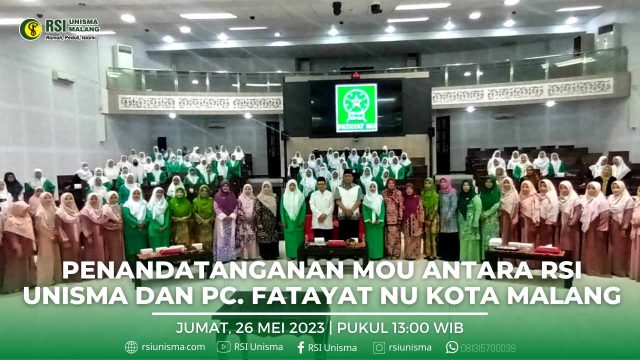 Penandatanganan MOU antara RSI Unisma dan PC. Fatayat NU Kota Malang - RSI Unisma